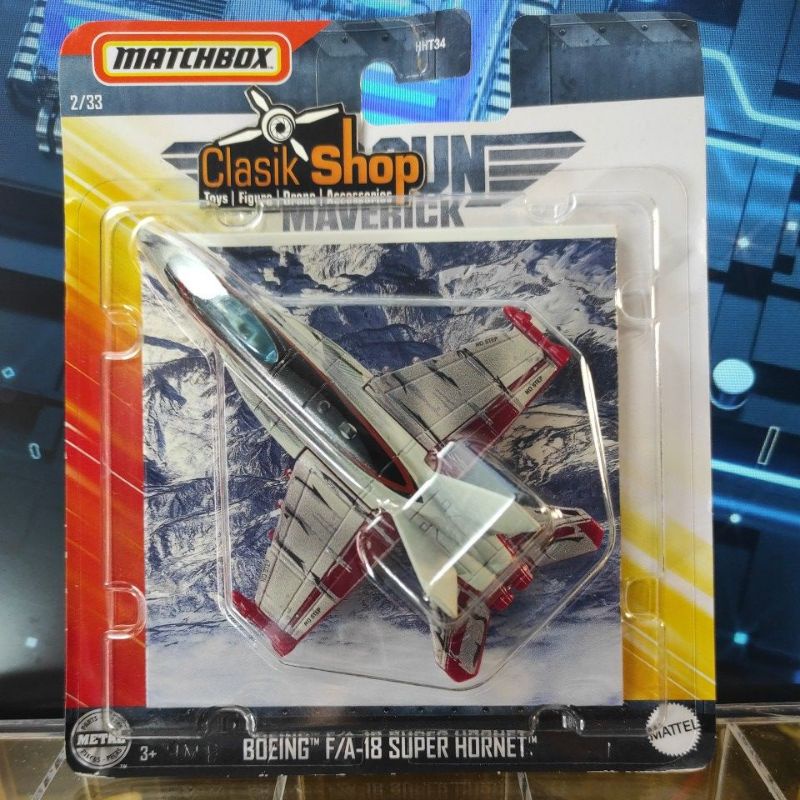 Matchbox Airplane Sky Busters P-51 Mustang Boeing F/A 18 Super Hornet Maverick F14 Tomcat ...