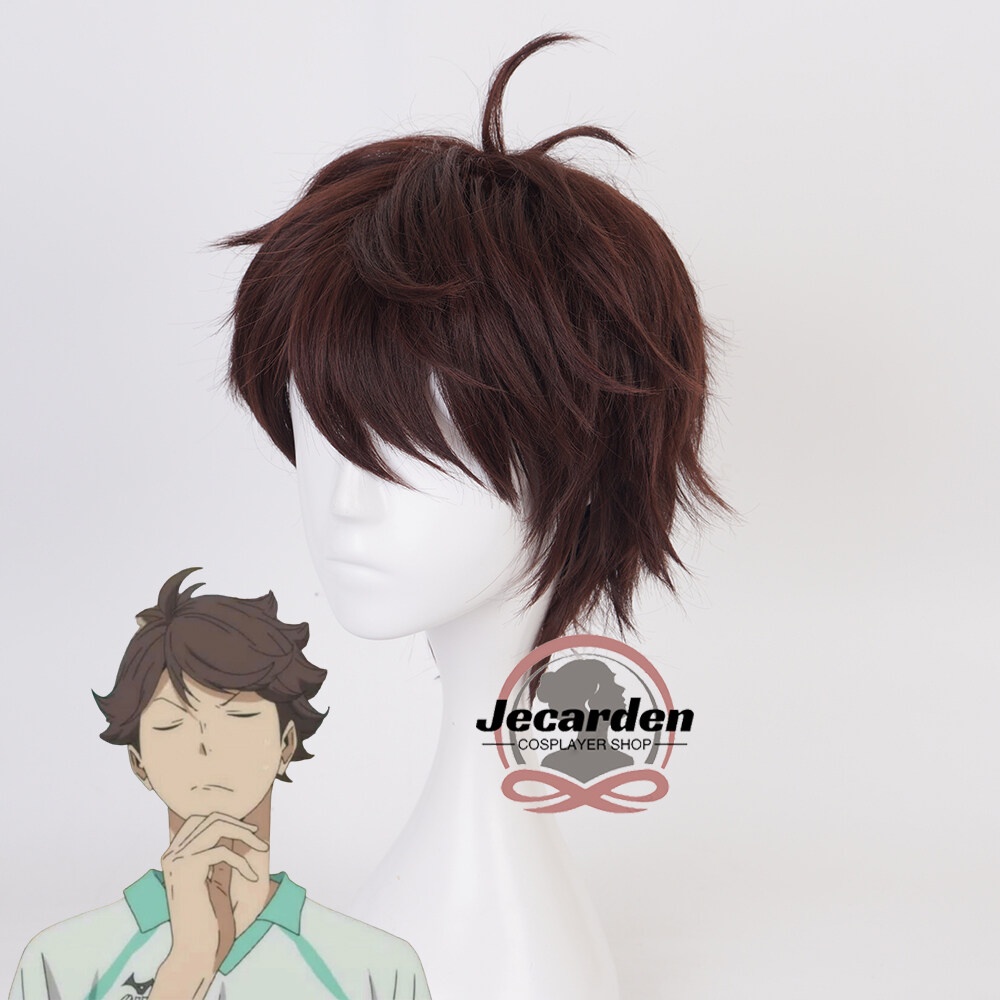 Jecarden Haikyuu!! Aoba Johsai Toru Oikawa Tooru Dark Brown Short Wig ...