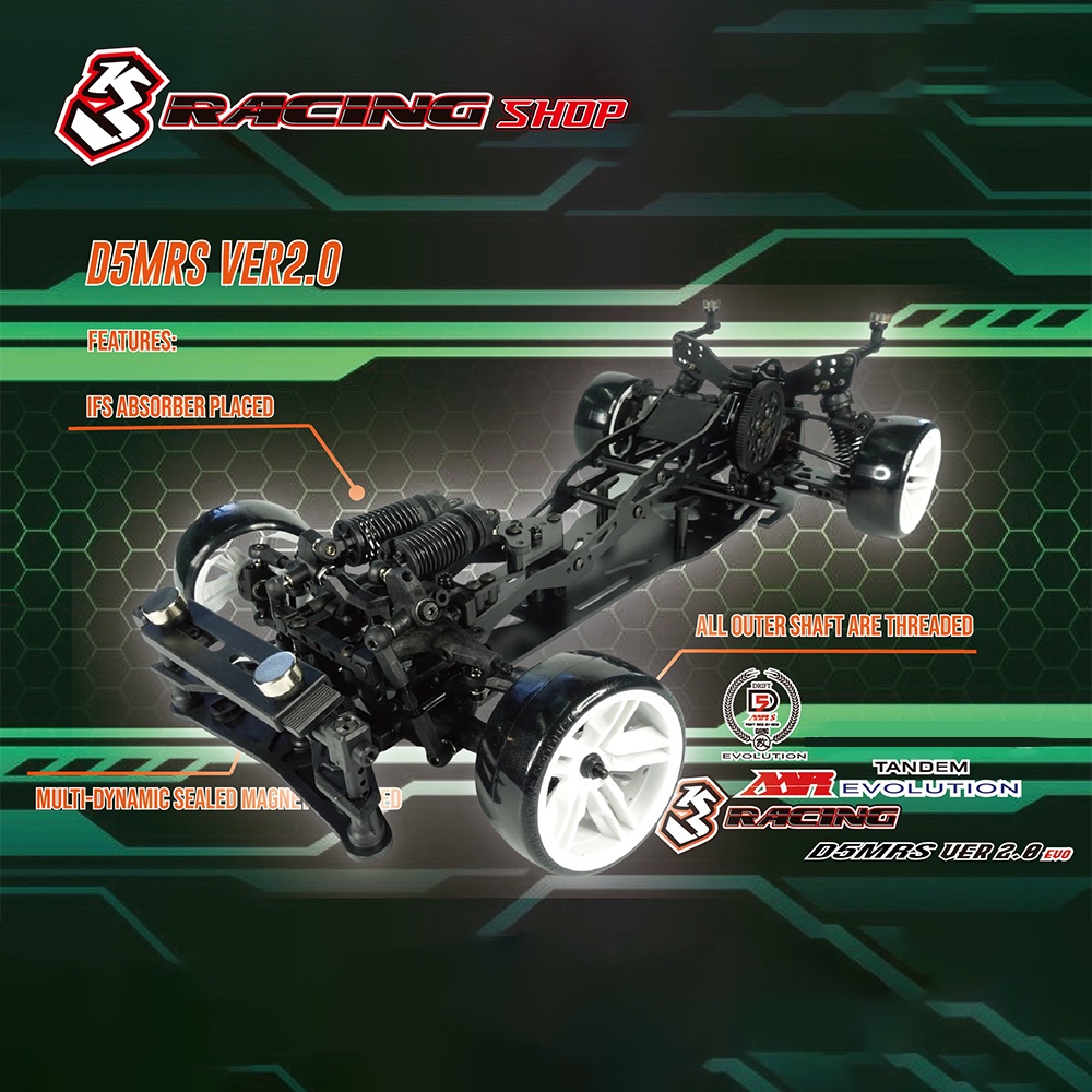3RACING Sakura D5 MR D5S MR V2 KIT 1/10 Remote Control Rear Drive Drift ...