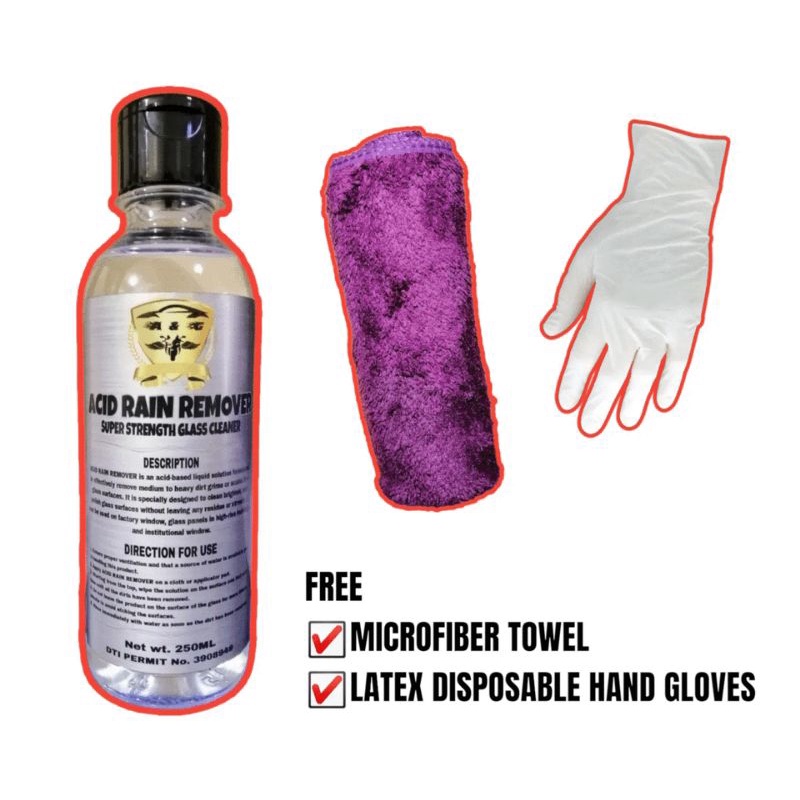 Acid Rain Remover with free gloves, towel and RIDESAFE sticker | Shopee ...
