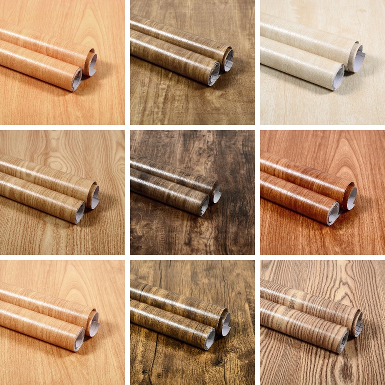 Self adhesive wood wallpaper/vinyl waterproof table sticker/moisture ...