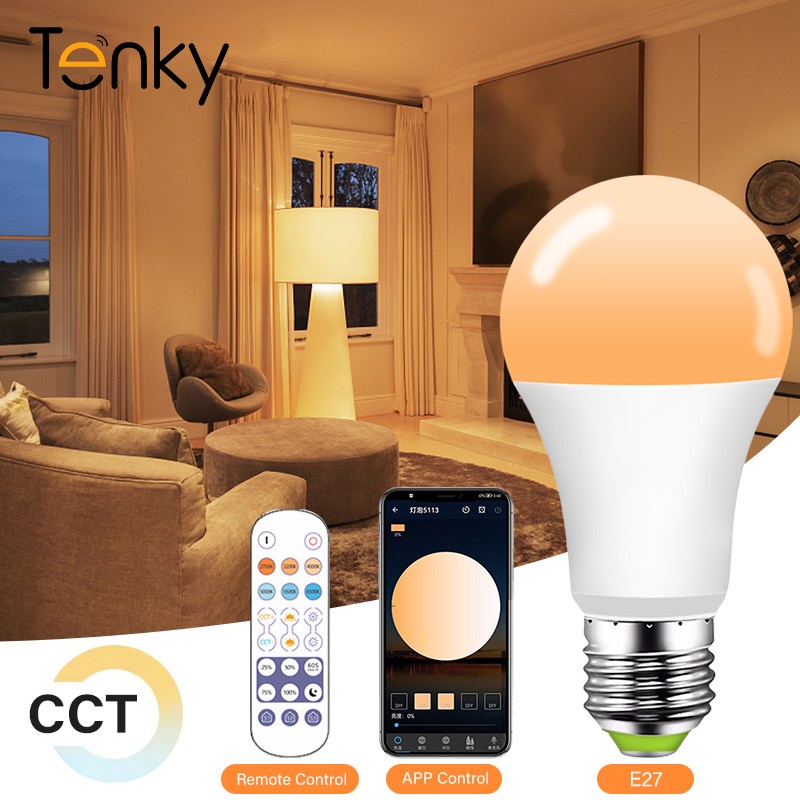 Tenky Smart Bluetooth-compatible Bulb 10W Dimming Color APP Remote ...