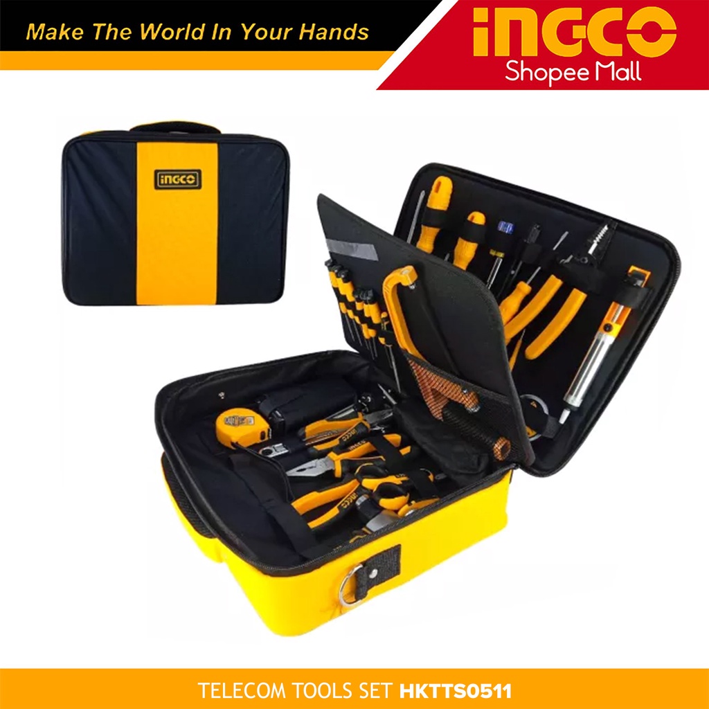 Ingco 51PCS Telecom Tools Set with Bag HKTTS0511 _H | Shopee Philippines