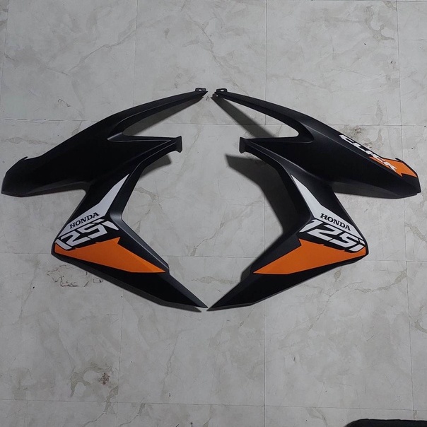 HONDA CLICK 125 I GAME CHANGER SIDE COVER H70 (MATTE BLACK ORANGE ...