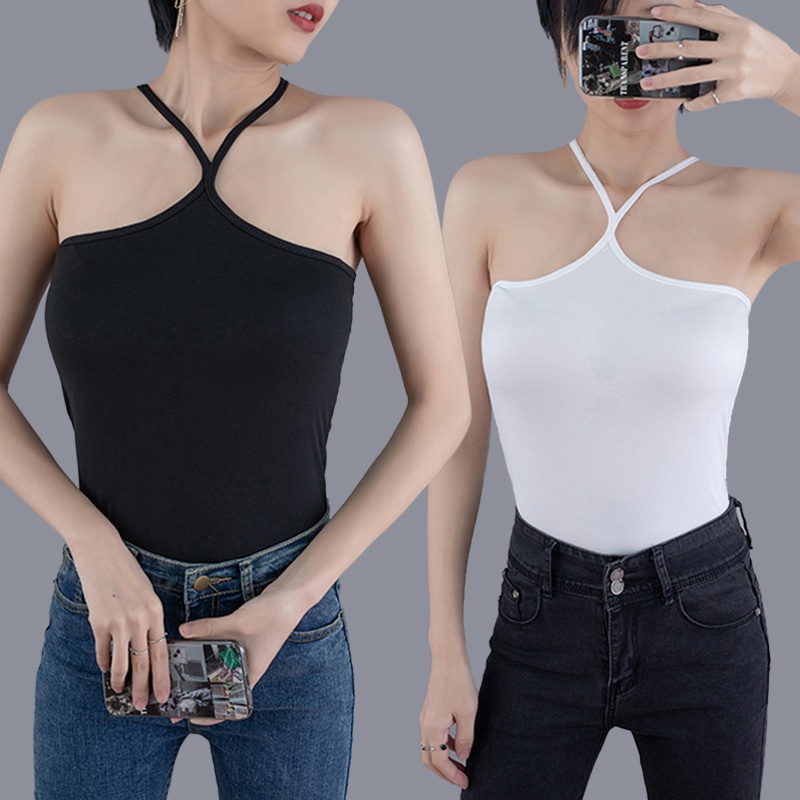 【Ready stock】Small Camisole Women All-Match Exposed Navel Sleeveless ...