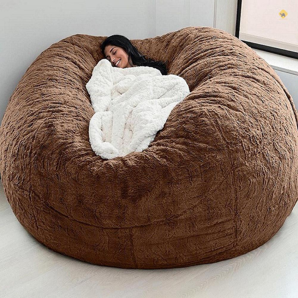 (sptfph)Home Sponge Bed Bean Bag Chair Cover Slipcover Double Bedroom ...