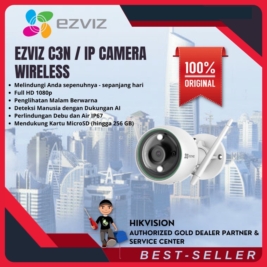 Ezviz C3N IP Cam Outdoor Color Night Vision 1080p | Shopee Philippines