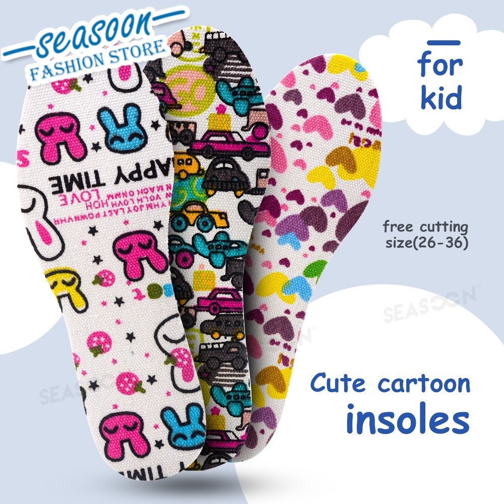 Childrens flat fashion cartoon pattern shoes insole elastic soft kids ...