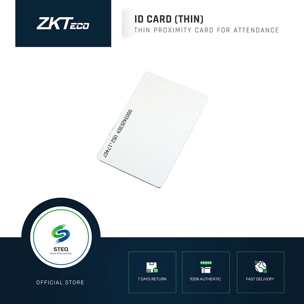 STEQ ZKTECO ID CARD PROXIMITY CARD FOR ATTENDANCE ( THIN ) 5Pcs ...