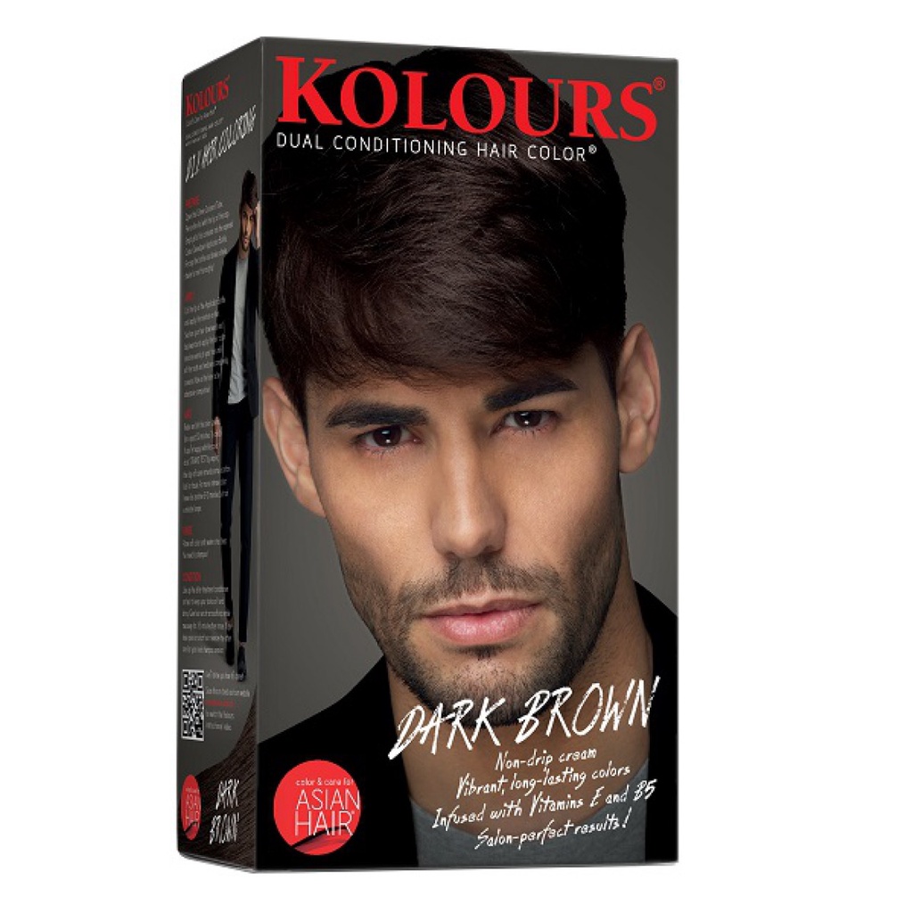 Kolours Dual Conditioning Hair Color Dark Brown For Men 120ml | Shopee ...