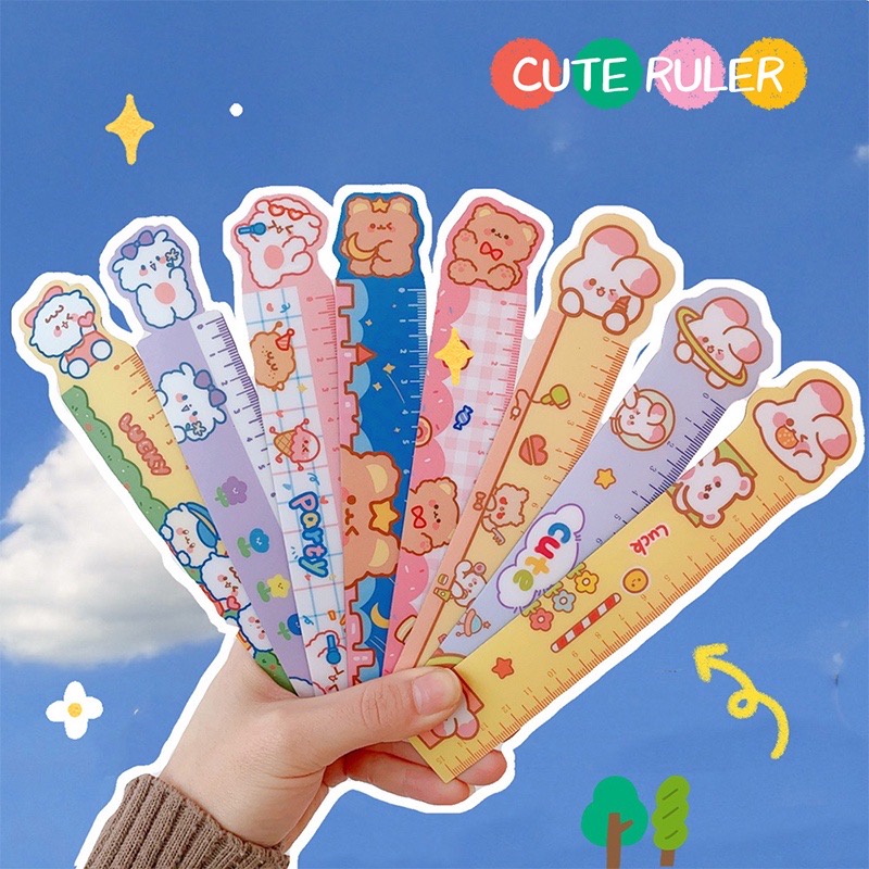 NEW 15cm Cartoon Soft Ruler Student Cute Ruler School Office Supplies ...