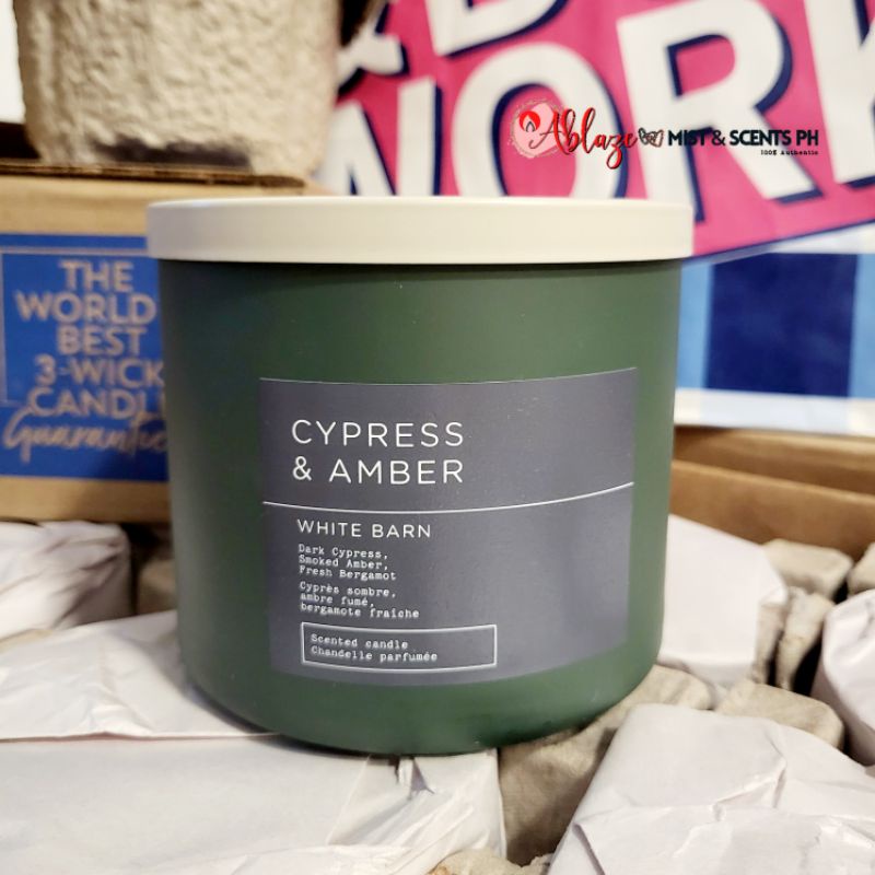 Cypress & Amber 3 Wick White Barn by Bath & Body Works | Shopee Philippines