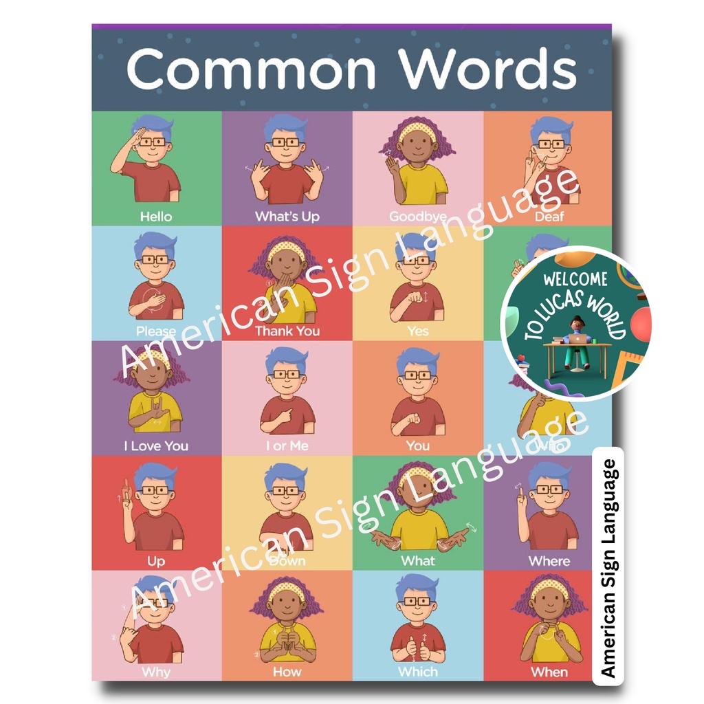 ASL AMERICAN SIGN LANGUAGE CHARTS POSTERS ALPHABET NUMBERS FEELINGS ...