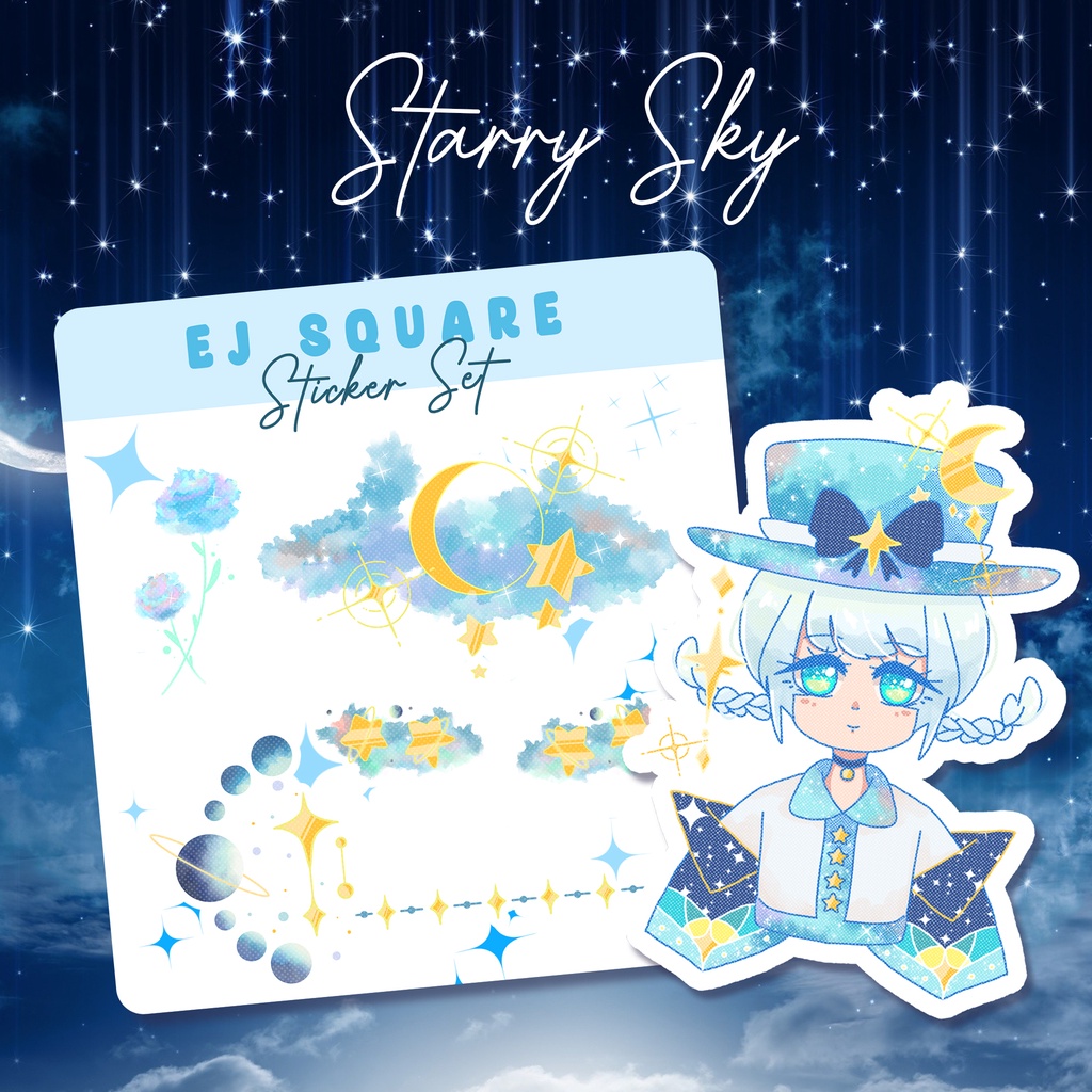 EJ SQUARE STARRY SKY VINYL WATERPROOF STICKER SHEET | Shopee Philippines