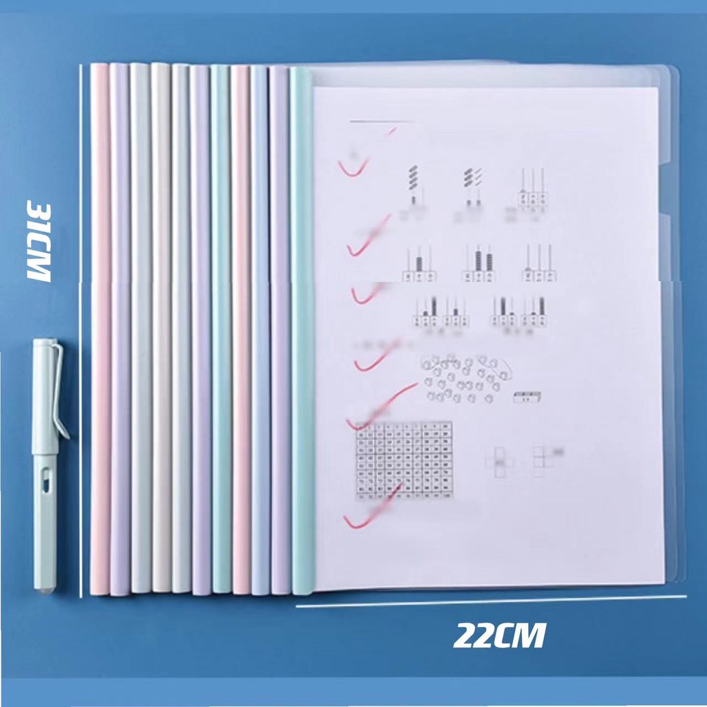 10Pcs Folder Thickening Transparent Sliding Folder For Paper Organizer ...