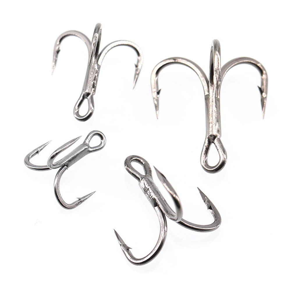 Creekmoon Fishing Treble Hooks 6X Strong Carbon Steel Classic Round ...