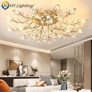 Modern Crystal Living Room Ceiling Light LED Bedroom Decorative Low ...