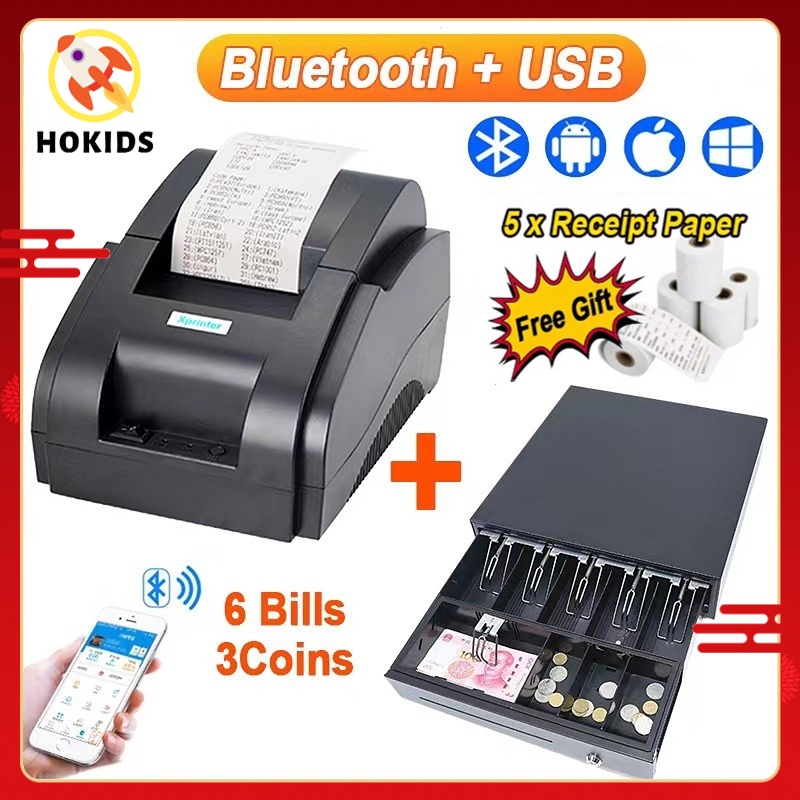 POS Printer Cash Drawer USB Network Thermal Receipt Printer, Fit with ...