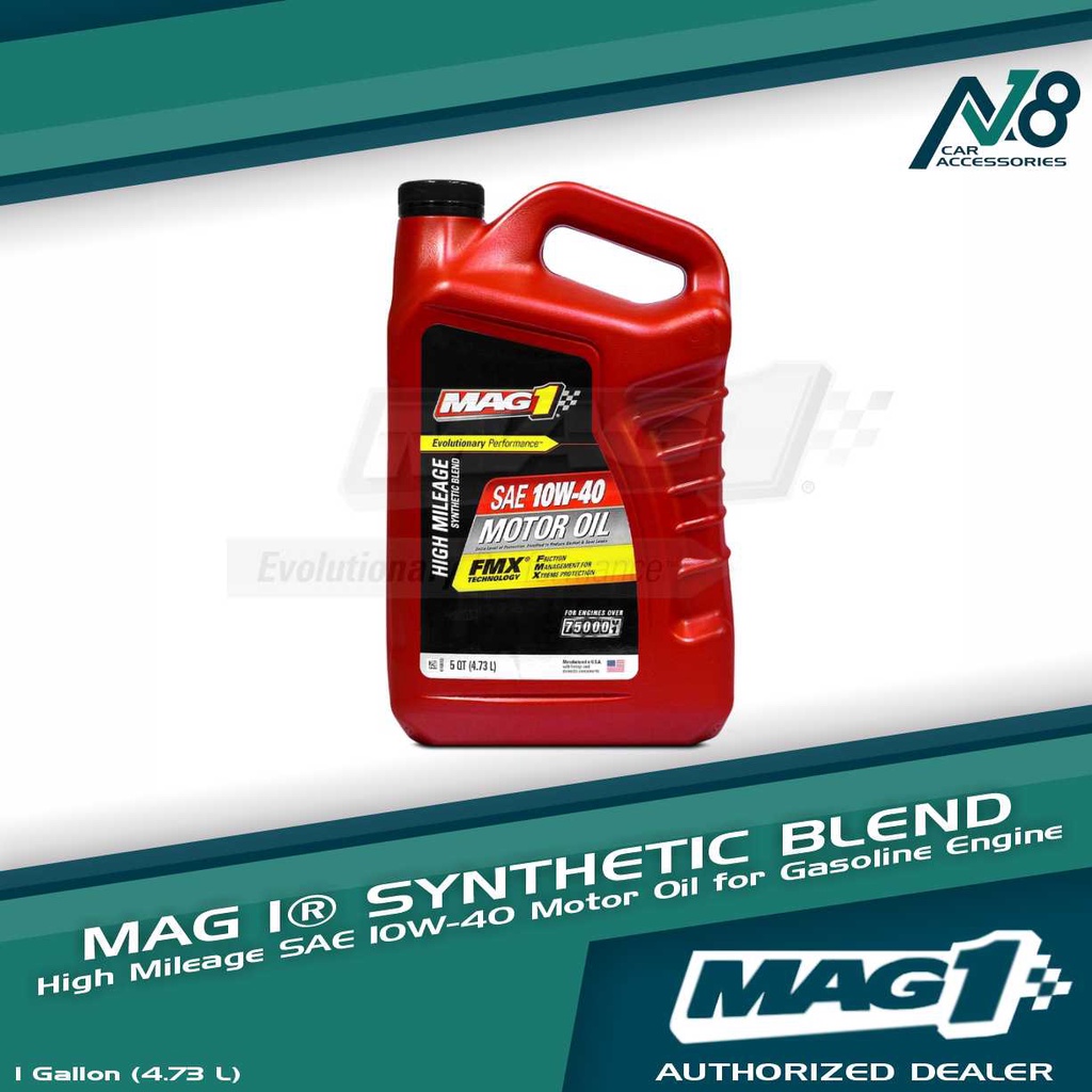 "MAG 1 SAE 10W40 High Mileage FMX API SP Certified Synthetic Blend ...