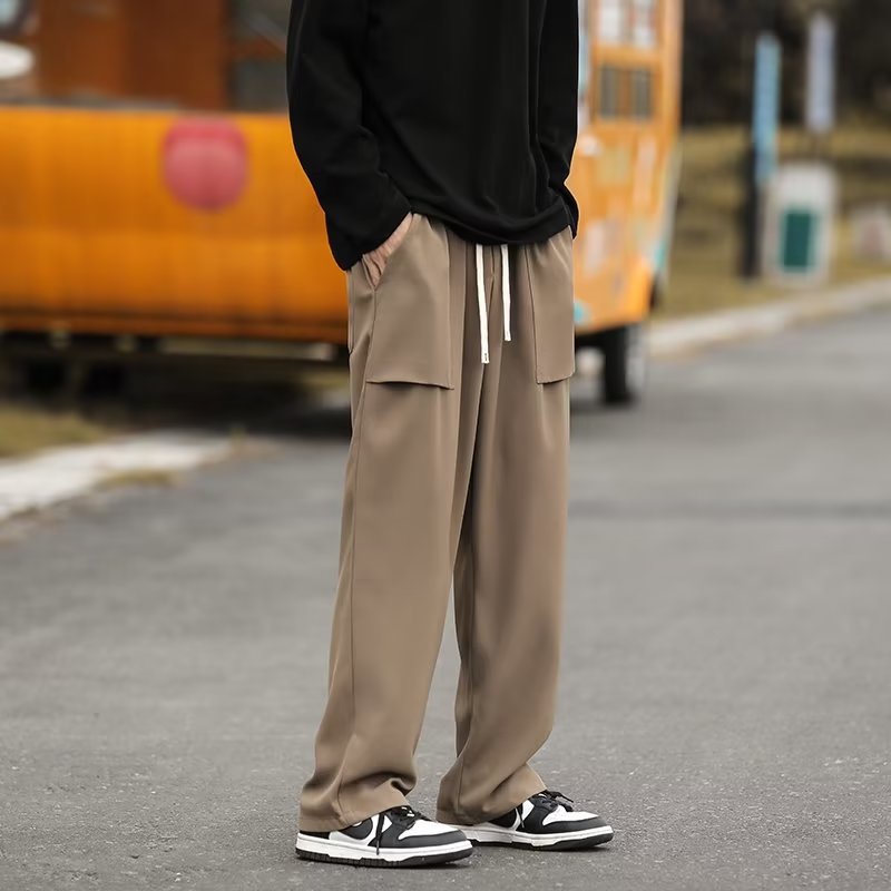 Straight tube pants with a sense of fall Men Japanese ins Trendy Brand ...