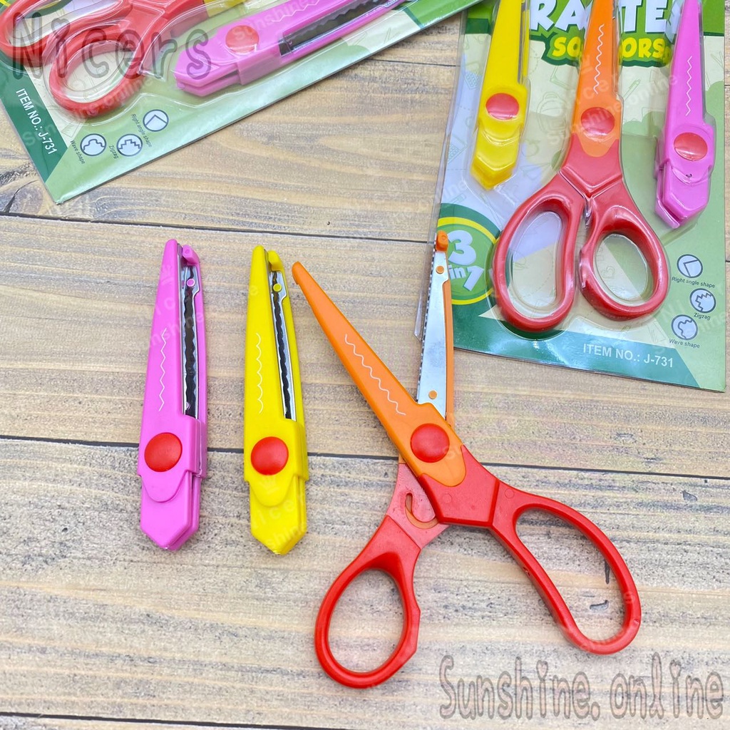 JOY 3in1 Crafted Scissors (Right Angle Shape,ZIGZAG,Wave Shape ...