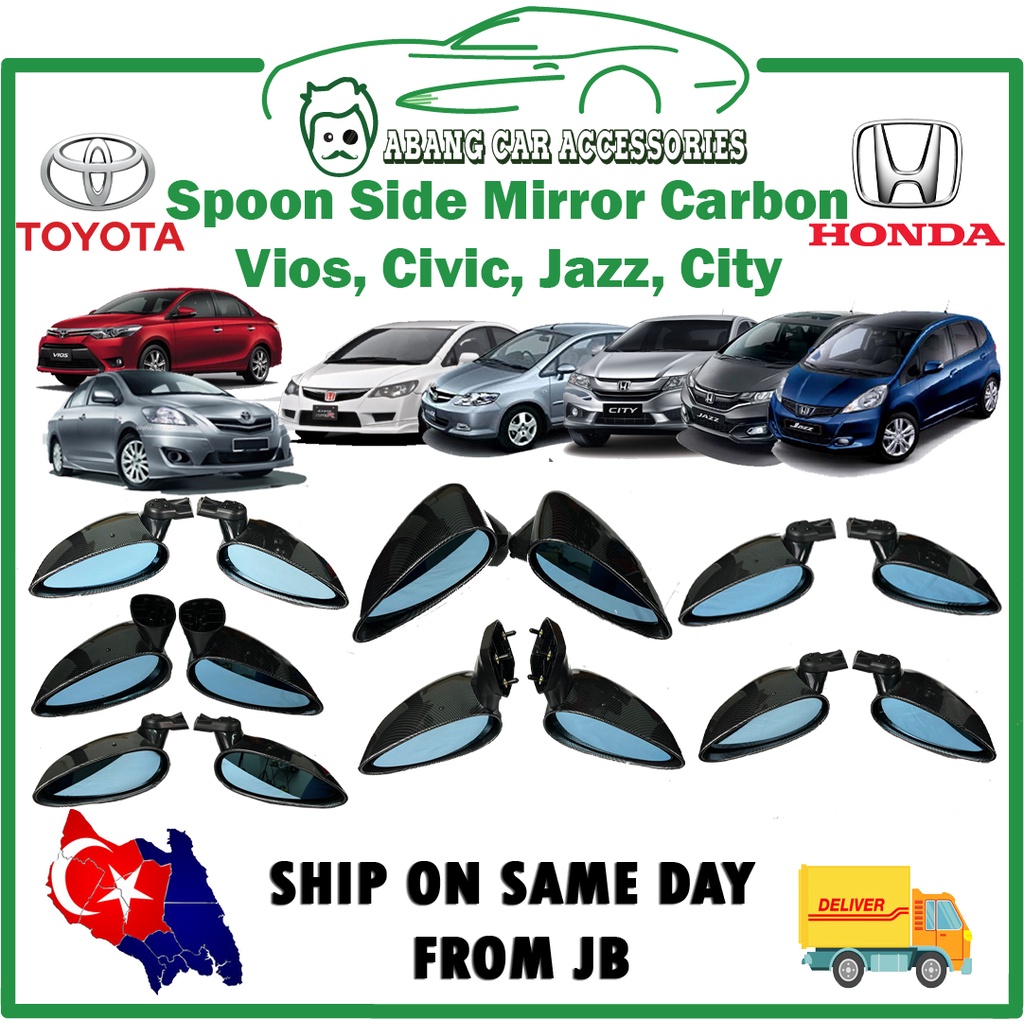 NEW Carbon Spoon Side mirror Vios Keli Vios Dugong Civic FD Jazz GK ...