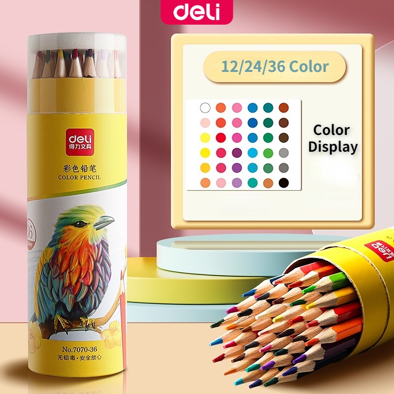 Deli Color Pencil Art Painting Set 12/24/36 Pcs Colored Pencils 7070 ...