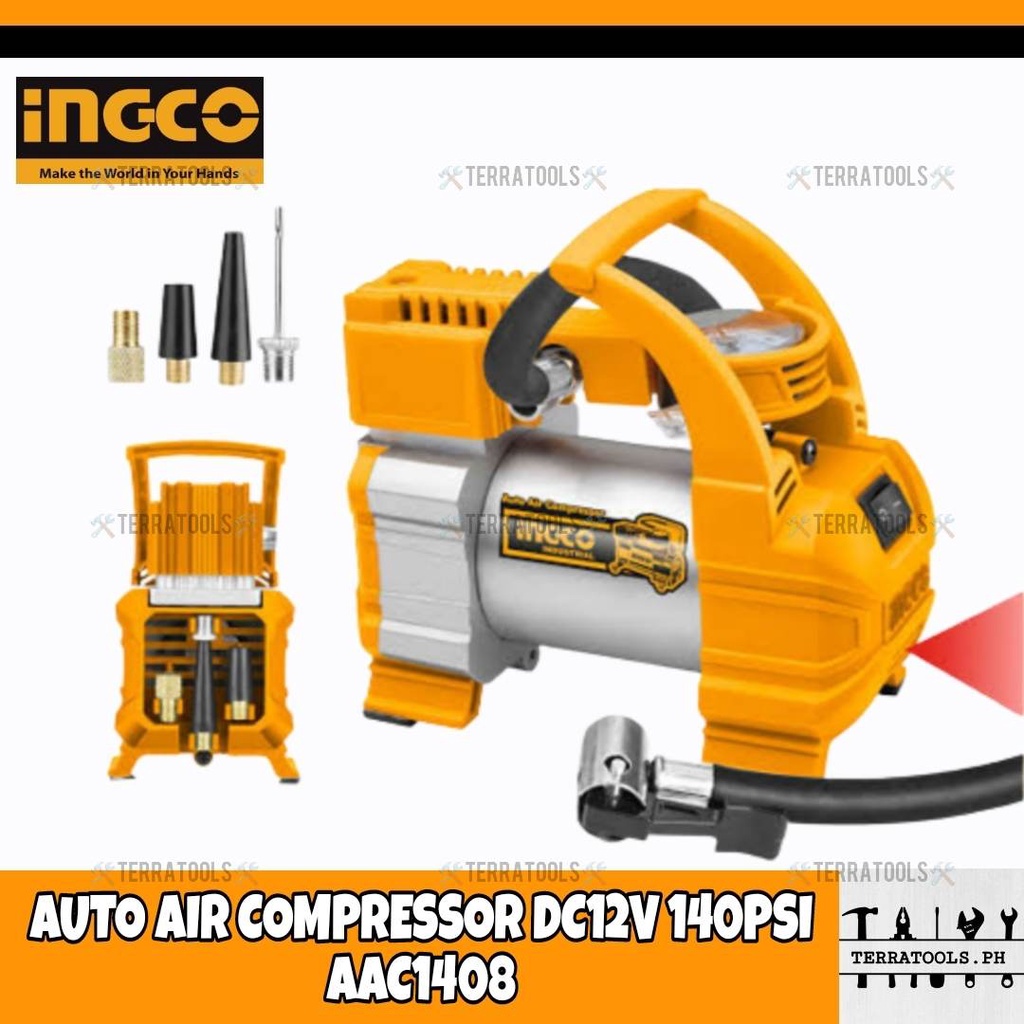 INGCO Auto Air Mini Compressor DC12V 140PSI AAC1408 | Shopee Philippines