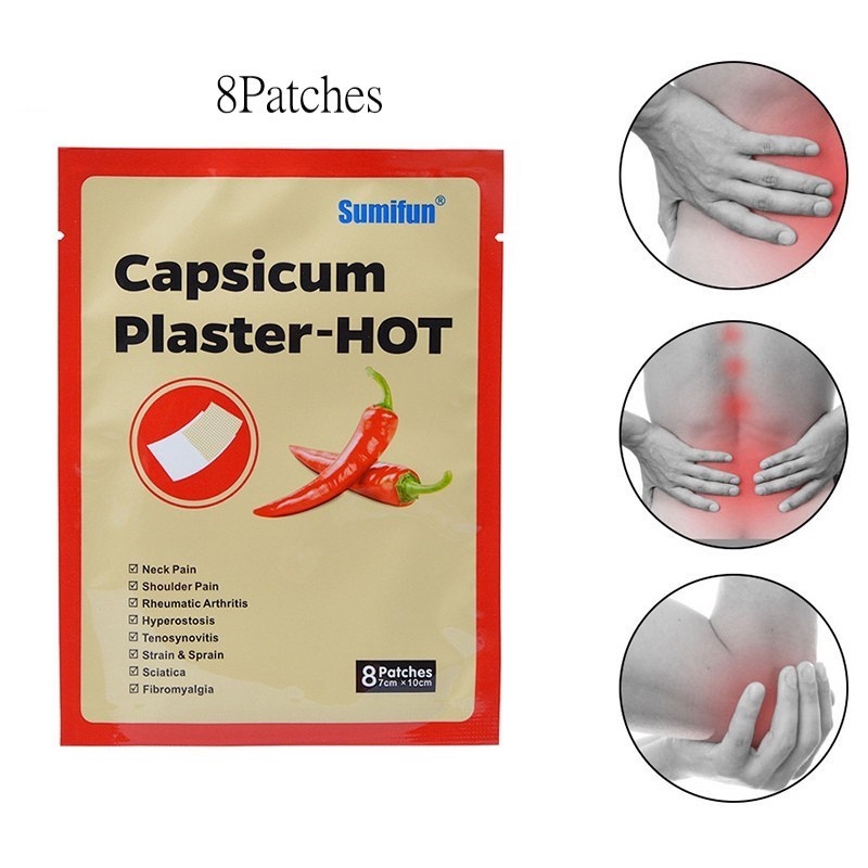 WIN 8 Pcs Pain Relieve Patch Chinese Medical Capsicum Plaster for ...