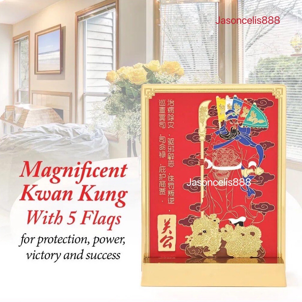 Fengshui Magnificent Kwan Kung With 5 Flags Plaque | Shopee Philippines