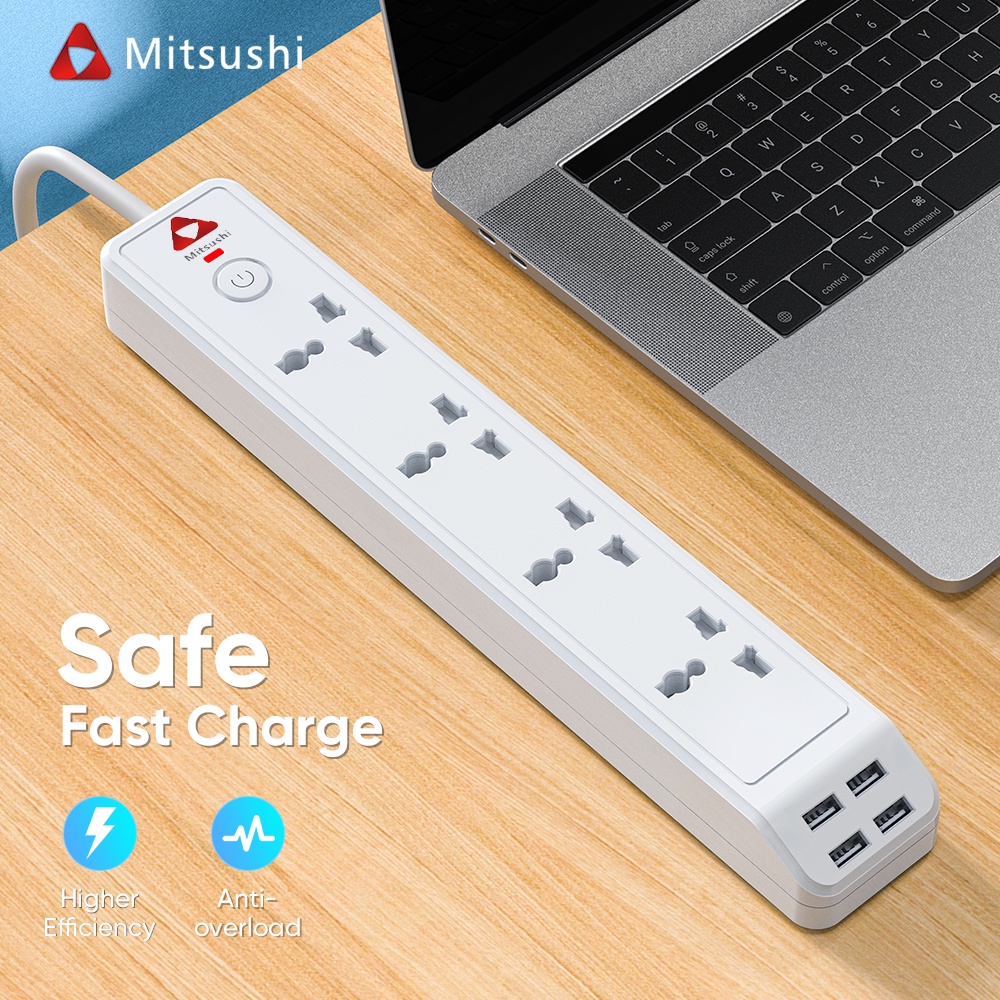 Mitsushi Extension Outlet 2M Power Socket Extension with 4 Power Socket ...