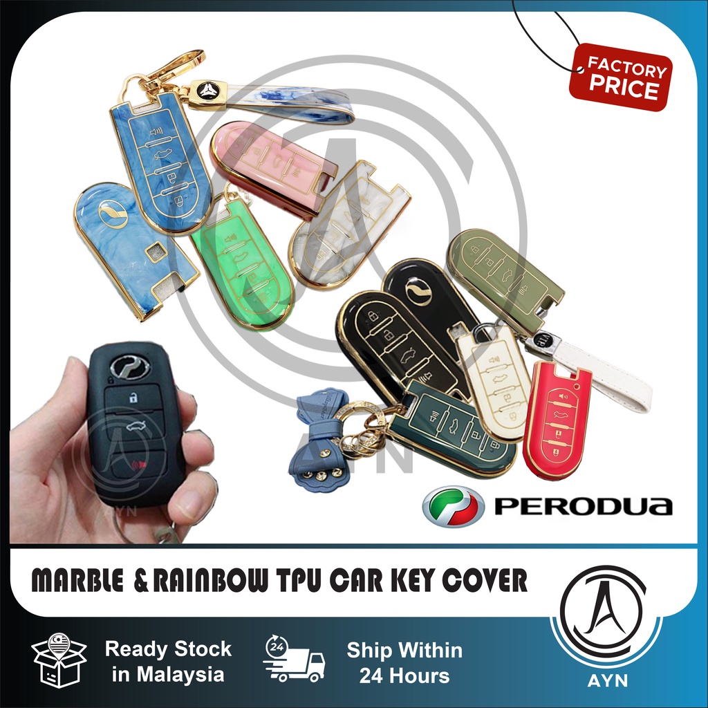Perodua Bezza Myvi Gen3 Aruz Axia Marble TPU Key Cover Sarung Kunci ...