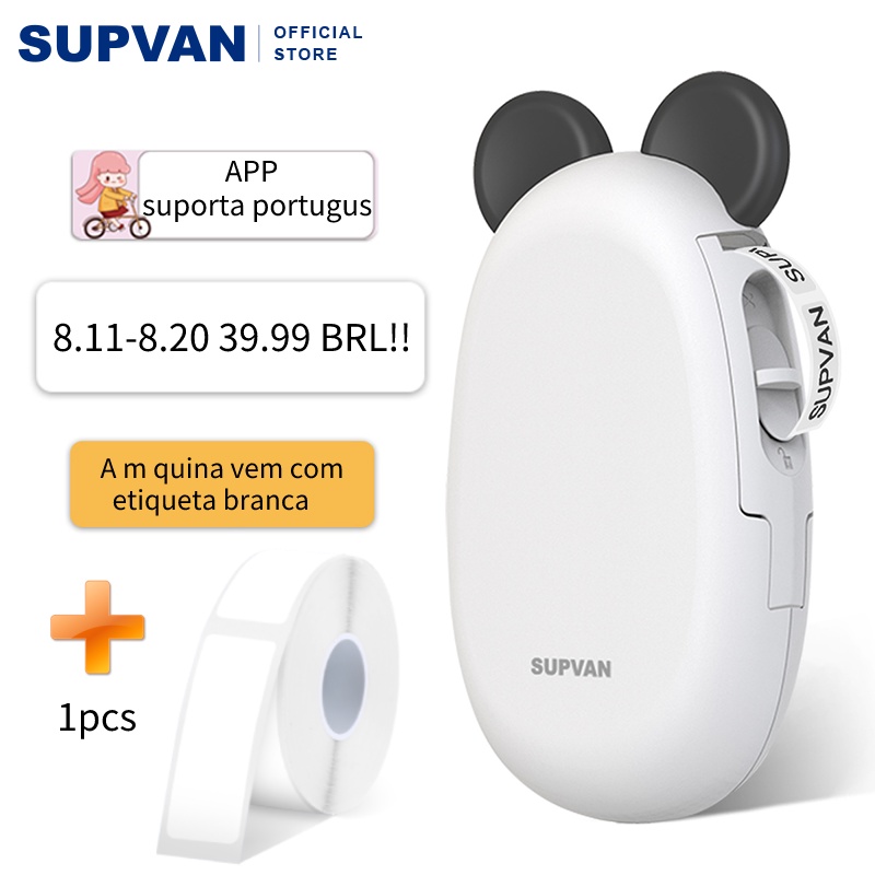 SUPVAN E10 Label Maker Label Printer Machine Mini Wireless Bluetooth ...