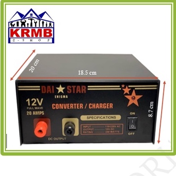 Dai*Star Converter / Charger 12 Volts 20 AMPHERE | Shopee Philippines
