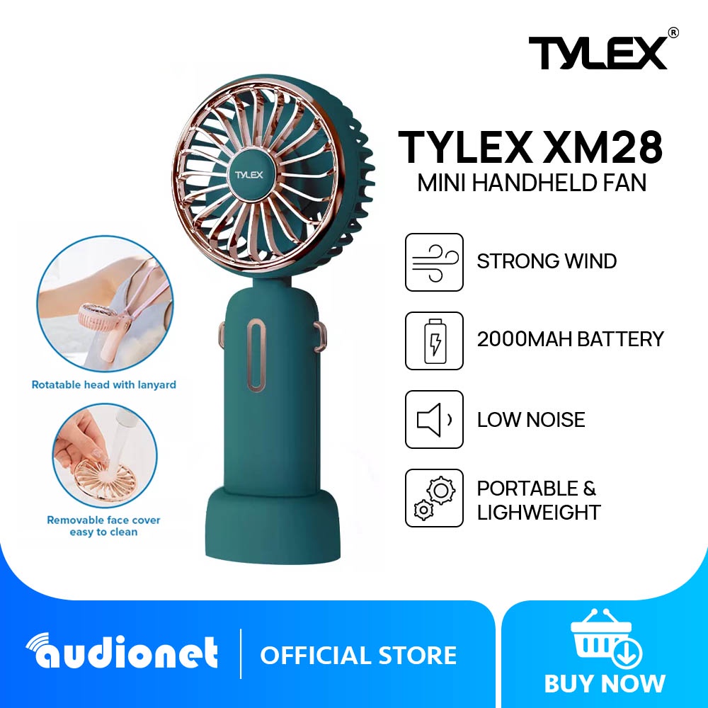 TYLEX XM28 Portable Mini Handheld Fan Rotatable Desk Fan 3 Gear ...