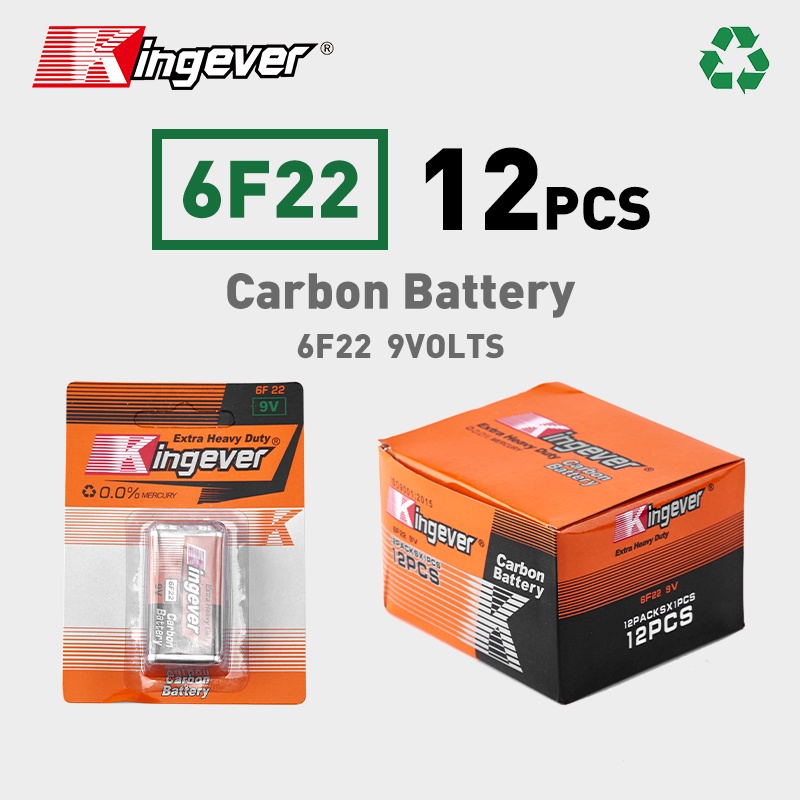 Kingever 100% Original 6F22 9V 1pcs/pack Extra Heavy Duty Battery classic series | Shopee ...