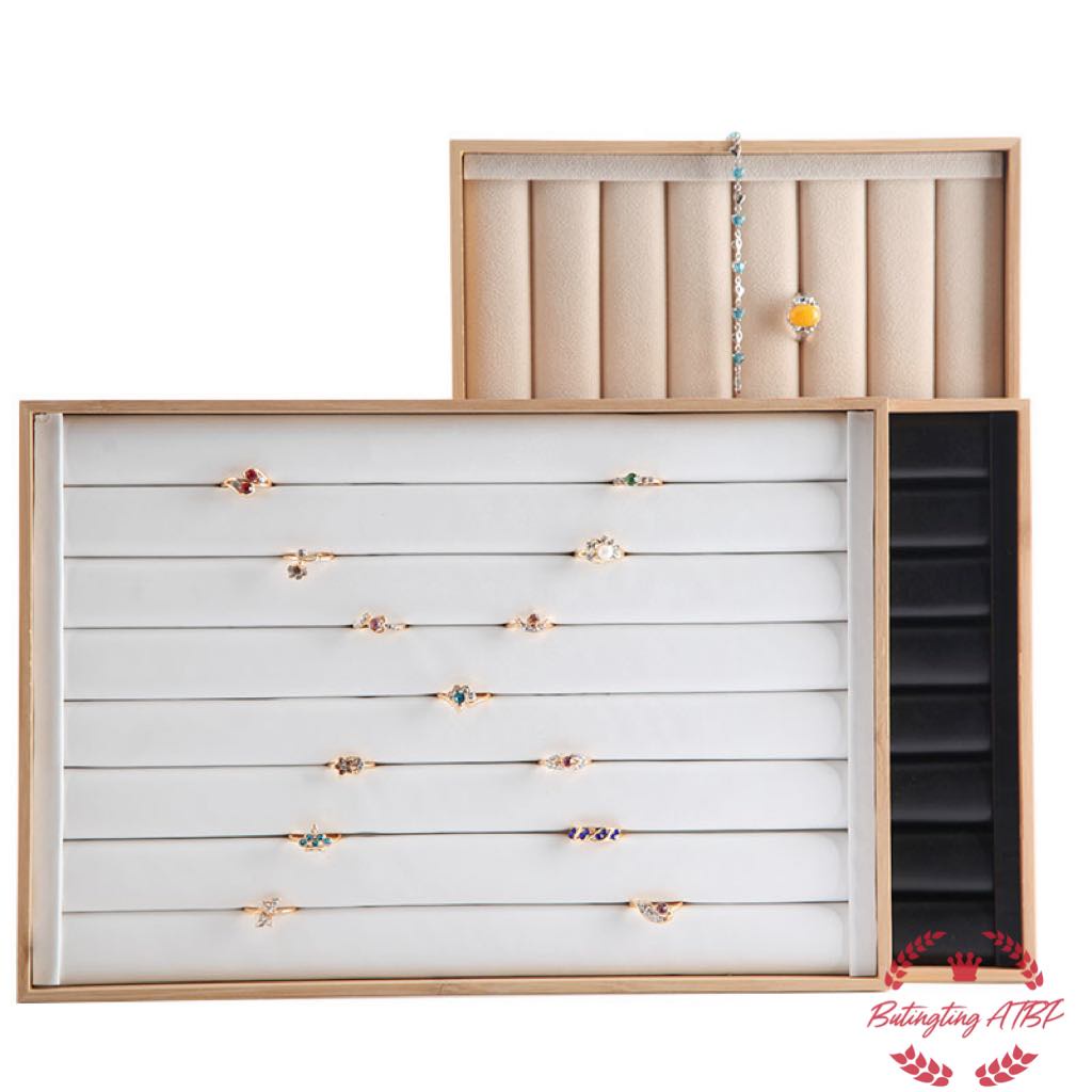 Wooden Jewelry Plate Ring Earring Display Plate Jewellery storage tray ...