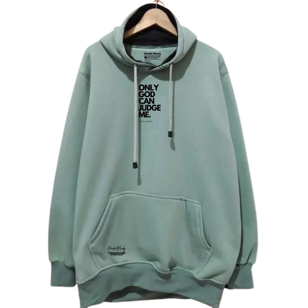PUTIH HITAM Distro men's hoodie sweater only god can wok me black white ...