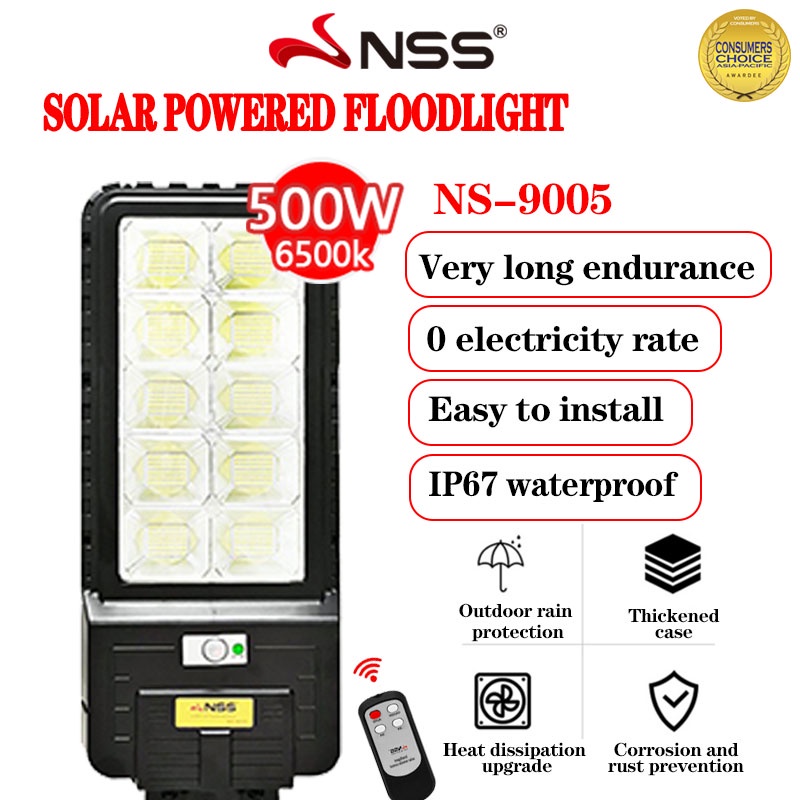 NSS Solar Street Light waterproof Solar flood light 500W wireless ...