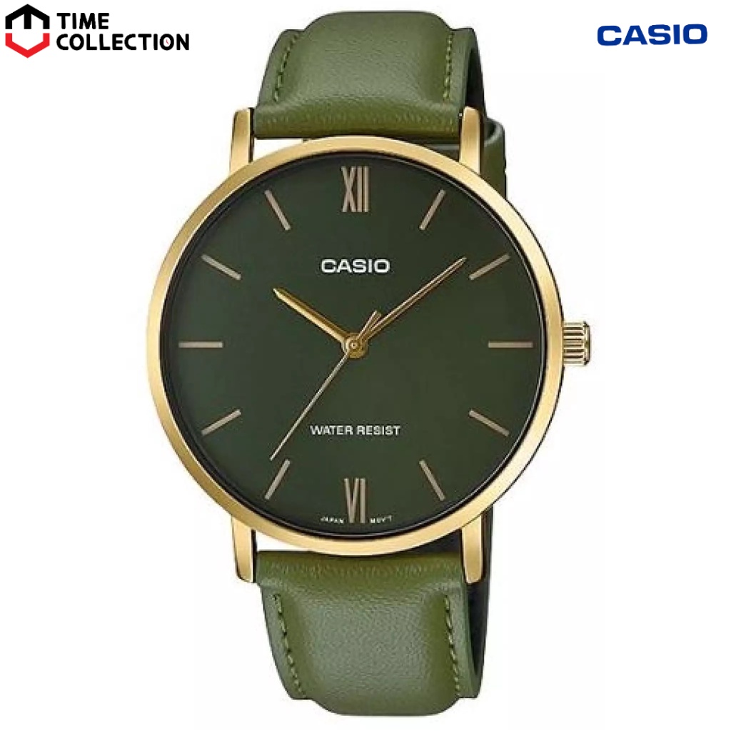 Casio Mtp Vt01gl 3b Analog Leather Strap Watch For Men Shopee Philippines