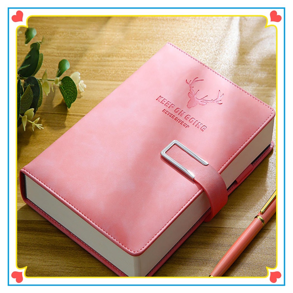 Extra-thick Wax-feeling Leather A5 Log Notebook Daily Office Work ...