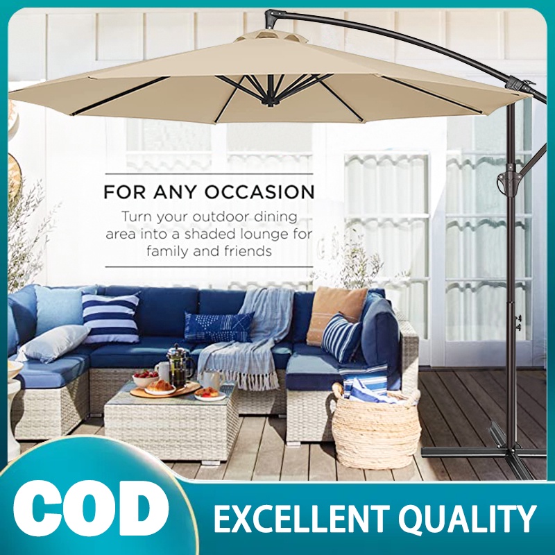 3M Parasol Garden Patio Umbrella Beach Round Retractable Outdoor Big ...