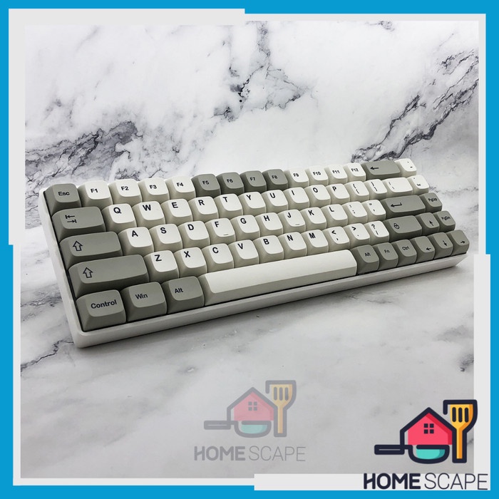 Retro Series Gray White Matte XDA PBT 121 Keycaps Mechanical Keyboard ...
