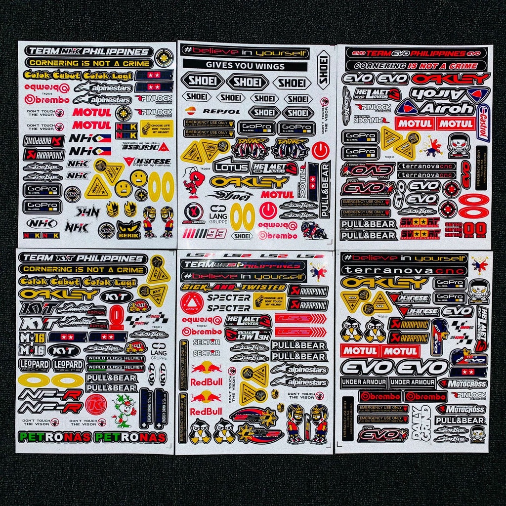 KYT EVO LS2 Helmet Visor Sticker Motorcycle Car Sticker Helmet Visor ...