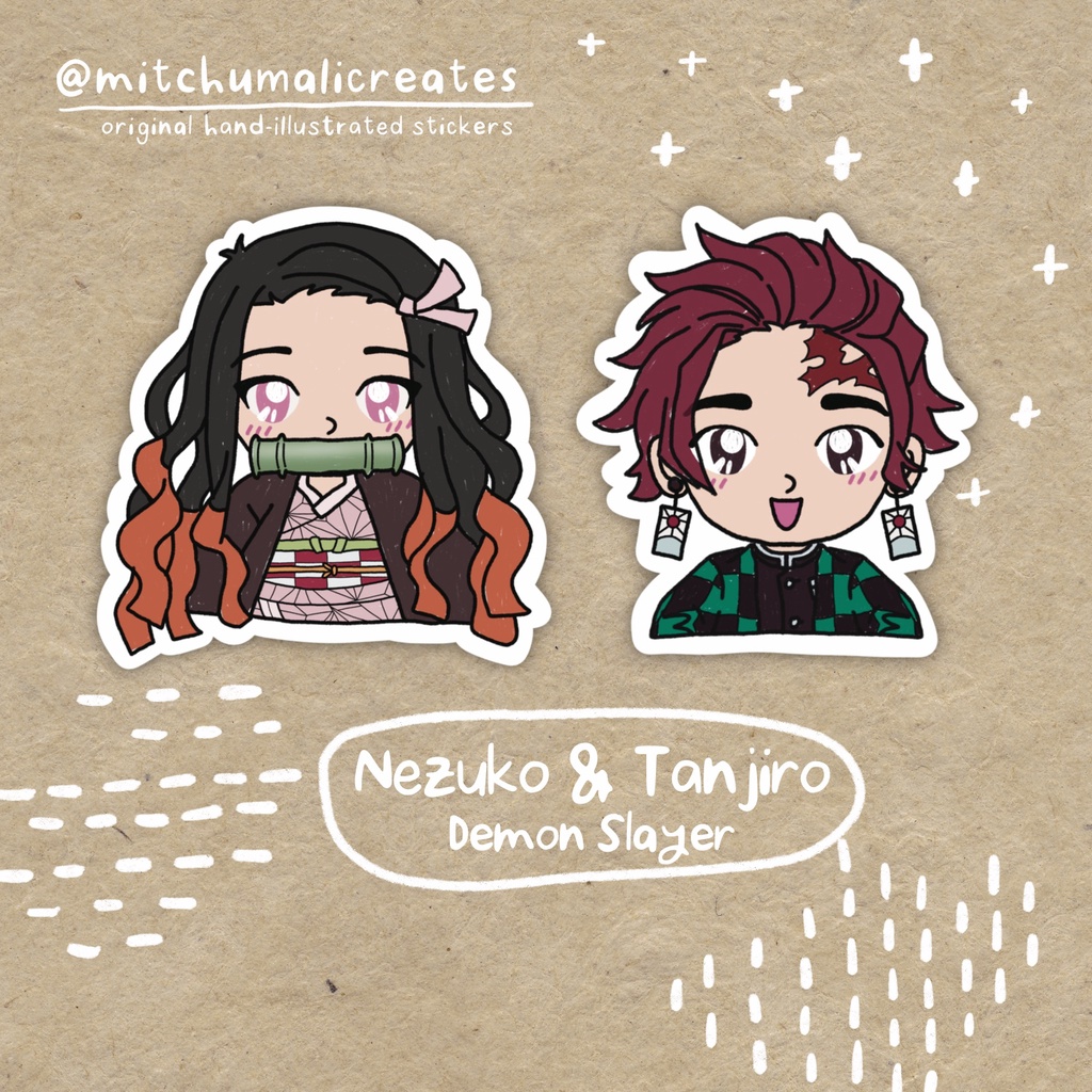 Demon Slayer Nezuko Tanjiro Sticker Pack for Tumblers Journals Laptops ...