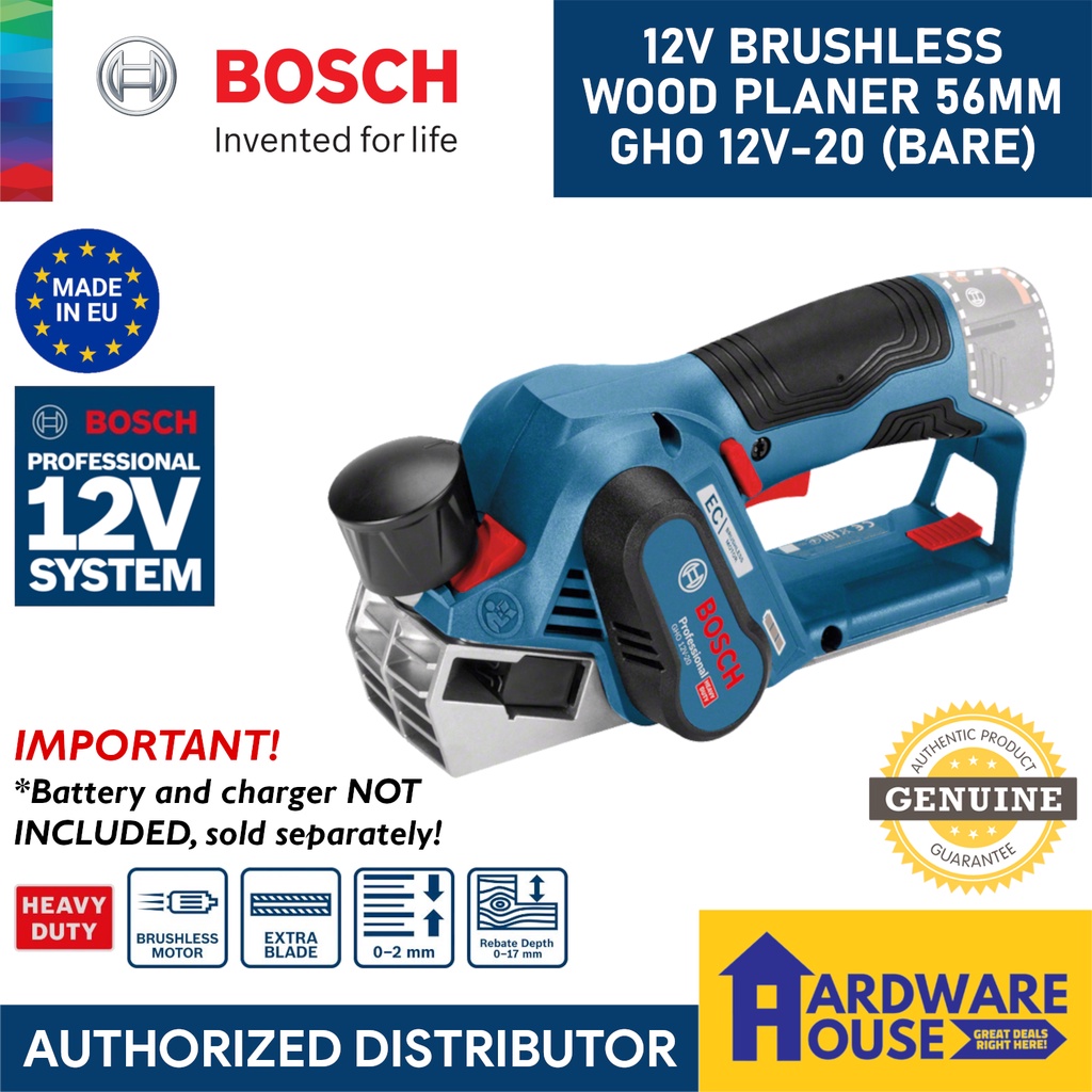 ORIGINAL BOSCH 12V Brushless Electric Planer 2-1/4" GHO 12V-20 Cordless ...