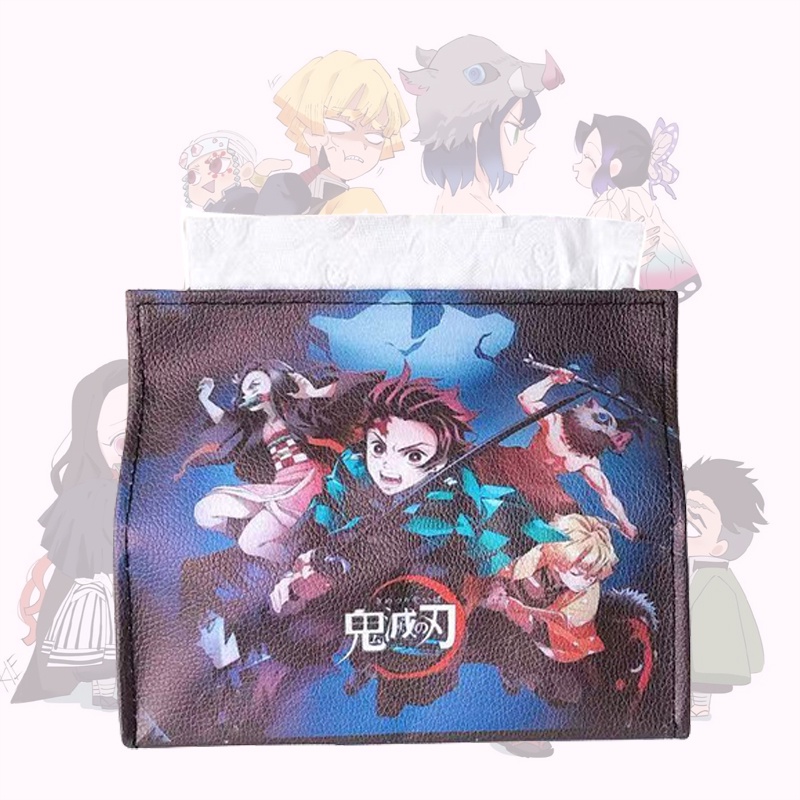 Demon Slayer tissue box Tanjiro Nezuko Anime household cartoon portable ...