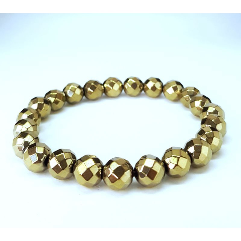 NATURAL FACETED PYRITE BRACELET ( Stone for Strenght) | Shopee Philippines