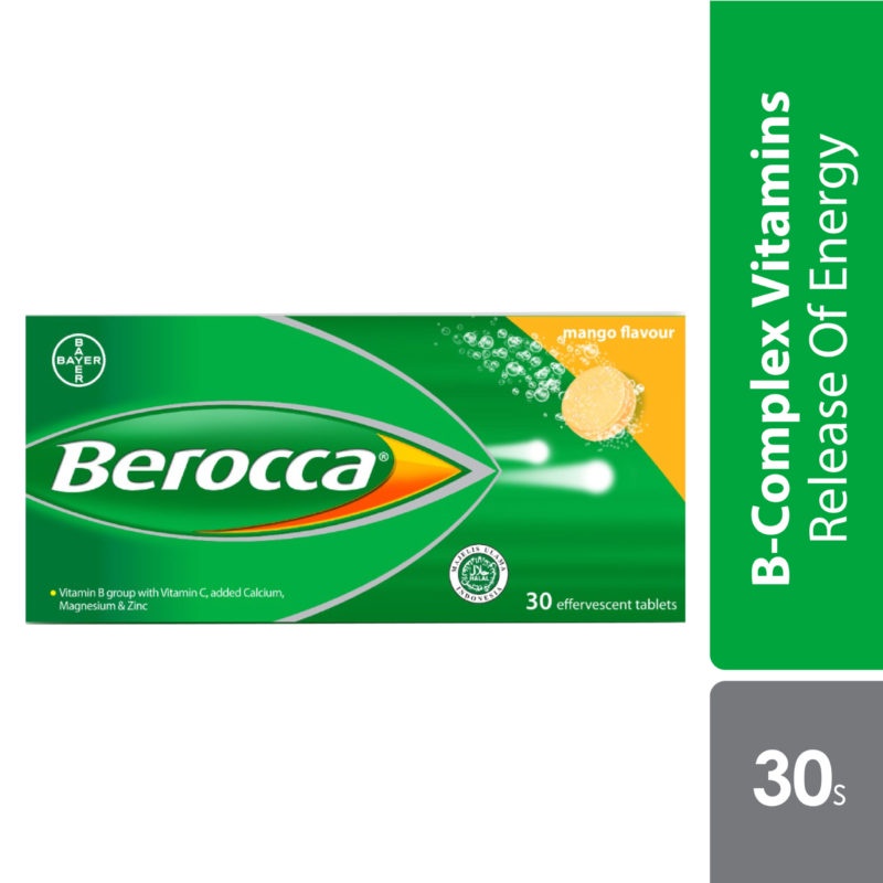 Berocca Effervescent Mango 30s (Vitamin B group with Vitamin C, added ...