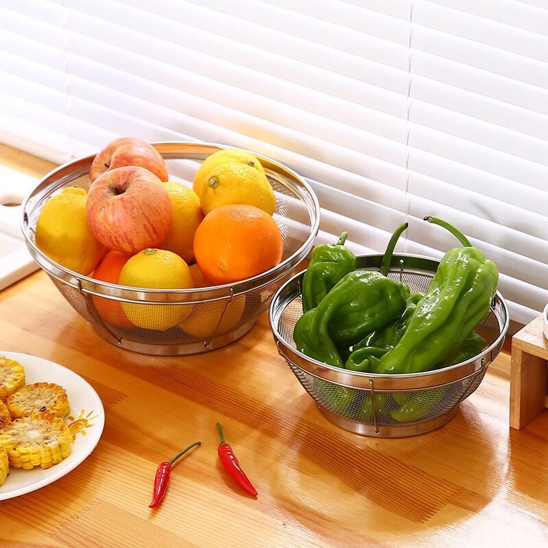 Stainless Steel Vegetable WashingFruit Plate Washing Basketround Fruit ...